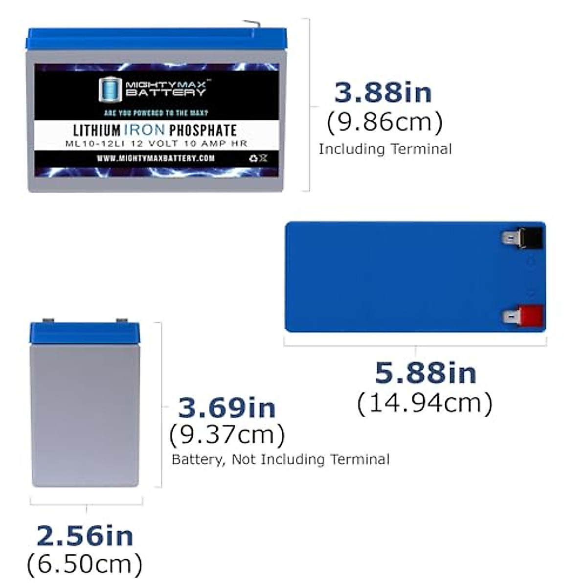 Mighty Max Battery 12V 10AH Lithium Replacement Battery Compatible with Humminbird Ice 45 Flasher