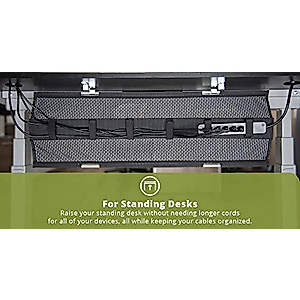 Uprite Ergo Mesh Cable Manager, Ergonomic Cord Organizer for Height Adjustable Desks (Gray)