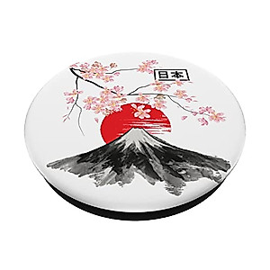 Vintage Cherry Blossom Fuji Sakura Japanese Art, Sakura PopSockets Swappable PopGrip