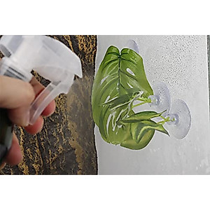 WOLEDOE Reptile Mister and 3Pcs Reptile Plants with Suction Cup, Amphibian Hand Spray Bottle Terrarium Supplies fit Crested Gecko Leopard Lizard Chameleon Ball Python Snake Frog Hermit Crab