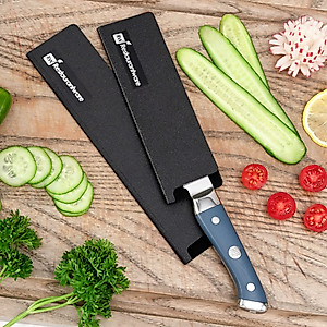 Sensei 6.5 x 2 Inch Knife Sleeve, 1 BPA-Free Knife Protector - Fits Utility Knife, Felt Lining, Black Plastic Knife Blade Guard, Durable, Cut-Proof - Restaurantware