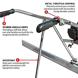 37.7cc 4 Stroke Gas Concrete Wet Power Screed Cement Assembly (Engine + 6' Blade)