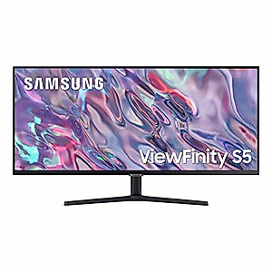 SAMSUNG 34" ViewFinity S50GC Series Ultra-WQHD Monitor, 100Hz, 5ms, HDR10, AMD FreeSync, Eye Care, Borderless Design, PIP, PBP, LS34C502GANXZA, 2023, Black