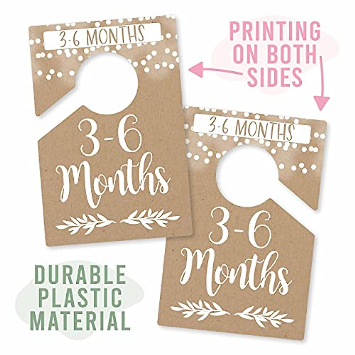 6 Hanger Dividers Baby Closet Size Dividers - Rustic Baby Closet Dividers, Baby Closet Organizer For Nursery Organization, Baby Essentials For Newborn Essentials, Nursery Closet Dividers Girl or Boy