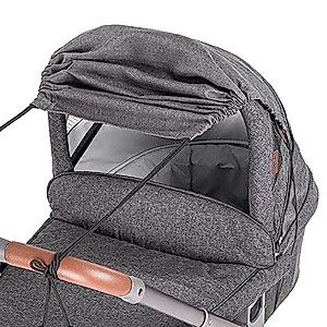 1 Pcs Sun Shade for Stroller,Buggy Stroller Universal 50+ Anti-UV Sun Cover,for Buggy, Stroller and Carrycot,with 1 Pcs Storage Bag,Light Grey