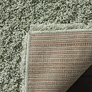 SAFAVIEH Laguna Shag Collection Area Rug - 8' x 10', Light Sage, Solid Design, Non-Shedding & Easy Care, 2-inch Thick Ideal for High Traffic Areas in Living Room, Bedroom (SGL303V)