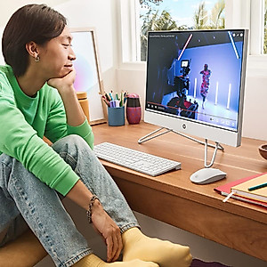 HP 24-cb1000a 24-cb1256 All-in-One Computer - AMD Ryzen 5 5625U Hexa-core (6 Core) - 8 GB RAM DDR4 SDRAM - 256 GB M.2 PCI Express NVMe SSD - 23.8" Full HD 1920 x 1080 Touchscreen Display - Deskto