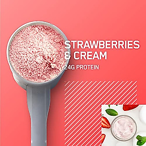 Optimum Nutrition Gold Standard 100% Whey Protein Powder, Strawberry & Cream, 2 Pound (Packaging May Vary)