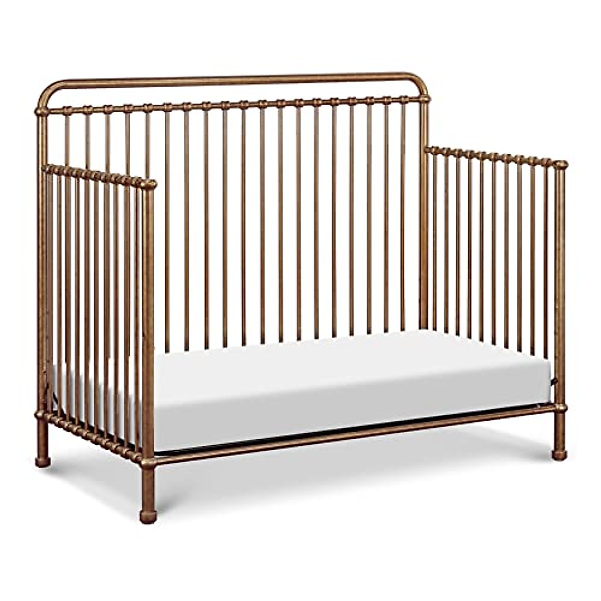 NAMESAKE Winston 4-in-1 Convertible Metal Crib in Vintage Gold, Greenguard Gold Certified