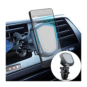 zipelo Car Phone Holder Mount, Magnetic Cell Phone Cradle for Air Vent and Dashboard, Universal Hands Free Suction Cup and Vent Clip, Auto Accessories for All iPhone, Samsung and More (Gray)