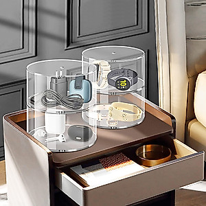 Acrylic Belt Organizer for Closet - 4 Compartments Transparent Storage Holder | Display Case for Makeup, Jewelry, Watches, Bow Tie, & Bracelets | Multipurpose Clear Containers & Versatile Design