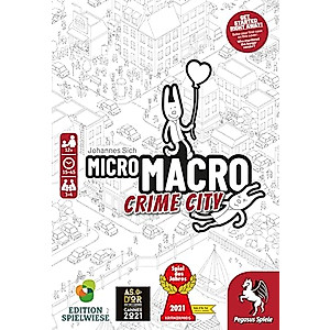 MicroMacro: Crime City - Board Game by Pegasus Spiele 1-4 Players – 15-45 Minutes of Gameplay – for Family Game Night – Kids and Adults Ages 12+ - English Version