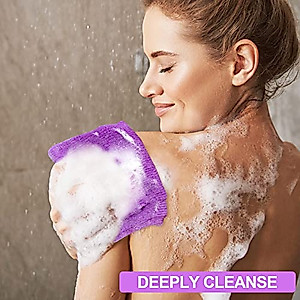 5 Piece 35 inches exfoliating Bath Towels, Korean Body Back Scrubber Shower Towel Japanese Bath Scrub Cloth Beauty Skin Bath Towel, Nylon Shower Towel Body Scrubber loofah for Men and Women
