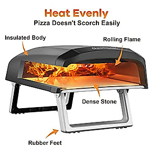 Geek Chef Outdoor Pizza Oven Pizza Grilling 12'' Portable Gas Oven, Outside Pizza Maker Use Gas Power for Propane Pizza Oven Outdoor Grill, with Pizza Oven Accessories