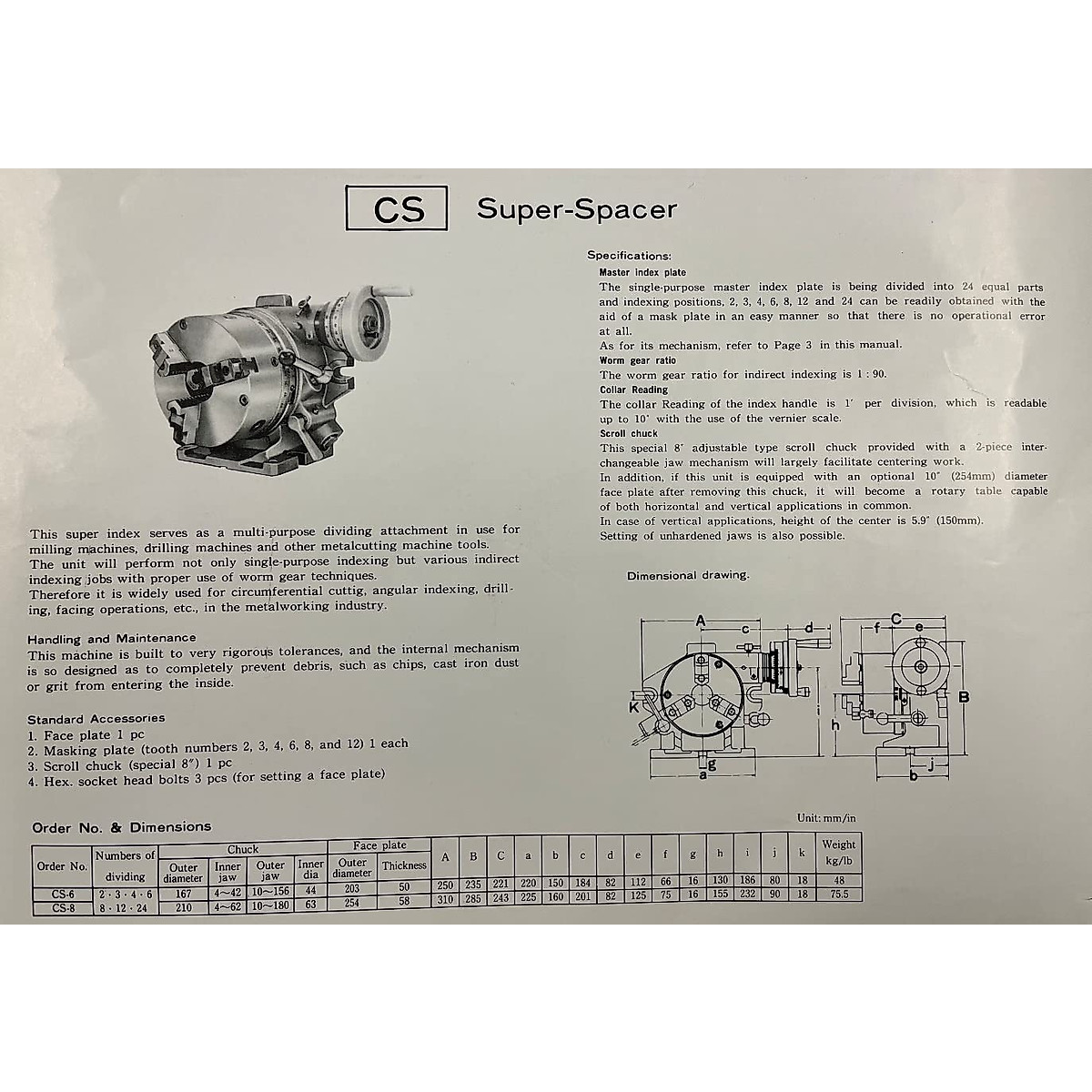 VERTEX 3900-2321 Super Rotary Indexing Fixture, 8"