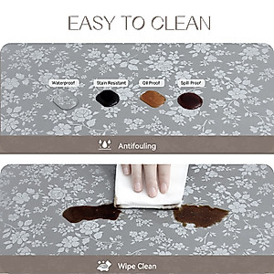 Romanstile Rectangle Vinyl Tablecloth,100% Waterproof Heavy Duty Oil Spill Proof Stain Resistant Plastic PU Table Cover with Flannel Backing for Kitchen, Dining (Rose Grey, 52 x 70)