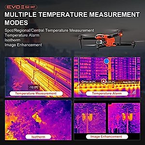 Autel Robotics EVO II Dual 640T Enterprise Bundle, 640*512@30fps Thermal Imaging Sensor＆8K Visual Camera, 10+ Multiple Temperature Measurement Modes, 720° No Blind Spot, 42Mins Flight Time, ADS-B Receiver&Data Encryption, F-ree Thermal Analysis Tool, 1-1