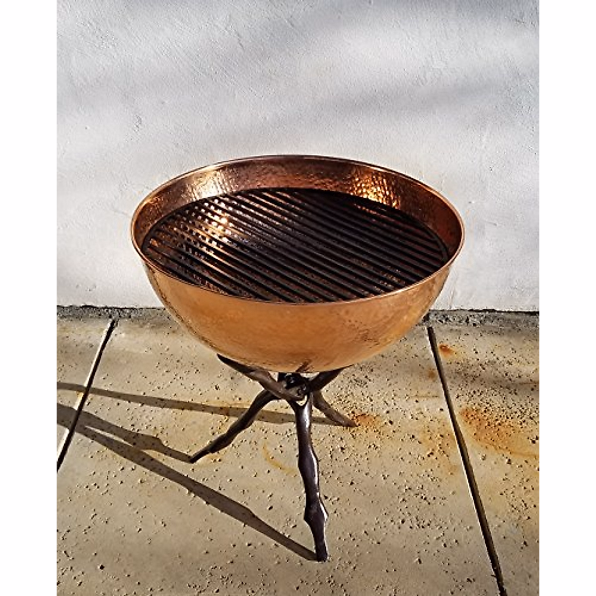 Passage FP-23-HC-CS Fire Pit & Collapsible Stand, Hammered Copper