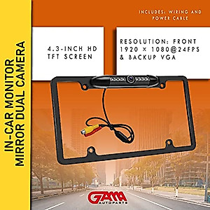 GAMA License Plate Backup Camera, Ultra HD Back up Camera with 8 Upgraded IR Night Vision Lights