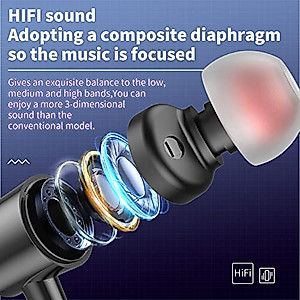 Tomilia Neckband Bluetooth Headphones, Wireless Earbuds with Pluggable Microphone 72H Long Playtime Headset Wireless HiFi Stereo Ear Buds with Bluetooth 5.2 Workout Earphones, Black