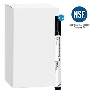 Waffletechnology KICTeam Printhead Cleaning Pen with Chisel Cap for Quickly Removing Contaminants from Thermal Printers Including Label Printer, and Shipping Label Printer (KT-PJC2B12) (12)