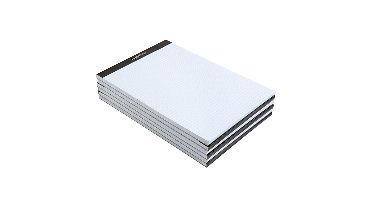 Amazon Basics Quad Ruled Graph Paper Pads 4x4 | 6-Pack