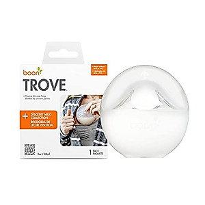 Boon Trove Silicone Manual Breast Pump - Hands Free Breast Pump - Passive Breast Milk Collector Shell for Newborns - Breastfeeding Essentials - 1 Count