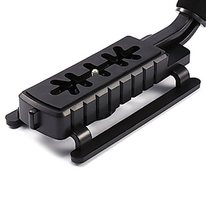 Video Action Stabilizing Handle Grip, C/U Shape Bracket Grip Camera/Camcorder Handheld Stabilizer with Hot-Shoe Mount
