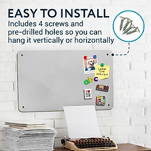 17.5" x 12" Magnetic Board - Great Magnet Bulletin Board to Display Magnetic Poetry, Spices, Notes, Photos and More - Ideal for The Wall, Refrigerator, Cubicle and More - by Impresa Products