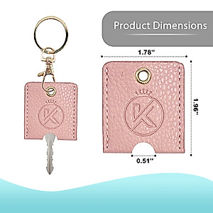 KRSURERICHER Universal Leather Key Sleeve, Key Covers, 3pcs Keychain Key Fod Protector for Broken Keys Car Keys (Pink)