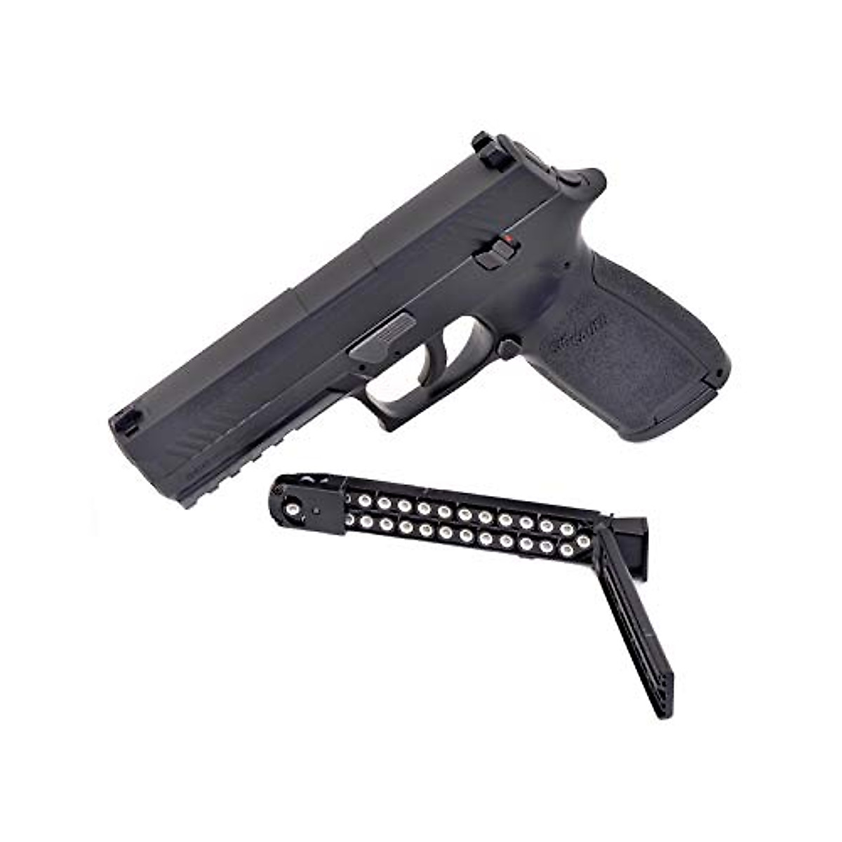 SIG Sauer P320 Airgun .177 Cal 30 Rd with CO2 12 Gram (15 Pack) and 500 Lead Pellets Bundle (Black)