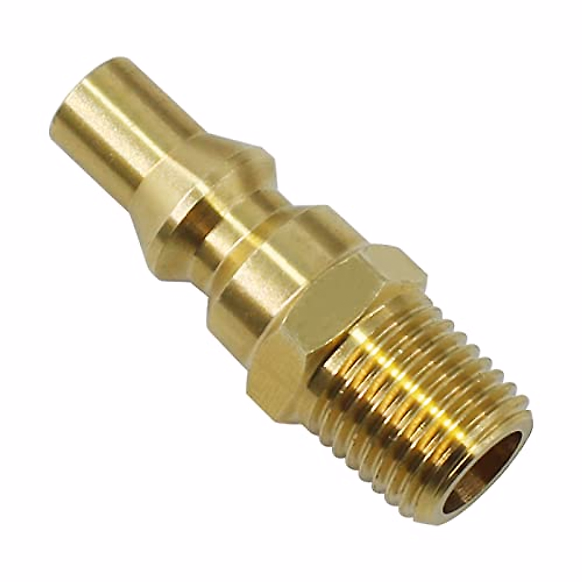 MENSI Propane Gas Quick Connect Adapter 1/4" NPT Full Flow Brass Male Plug Kit for RV Portable BBQ