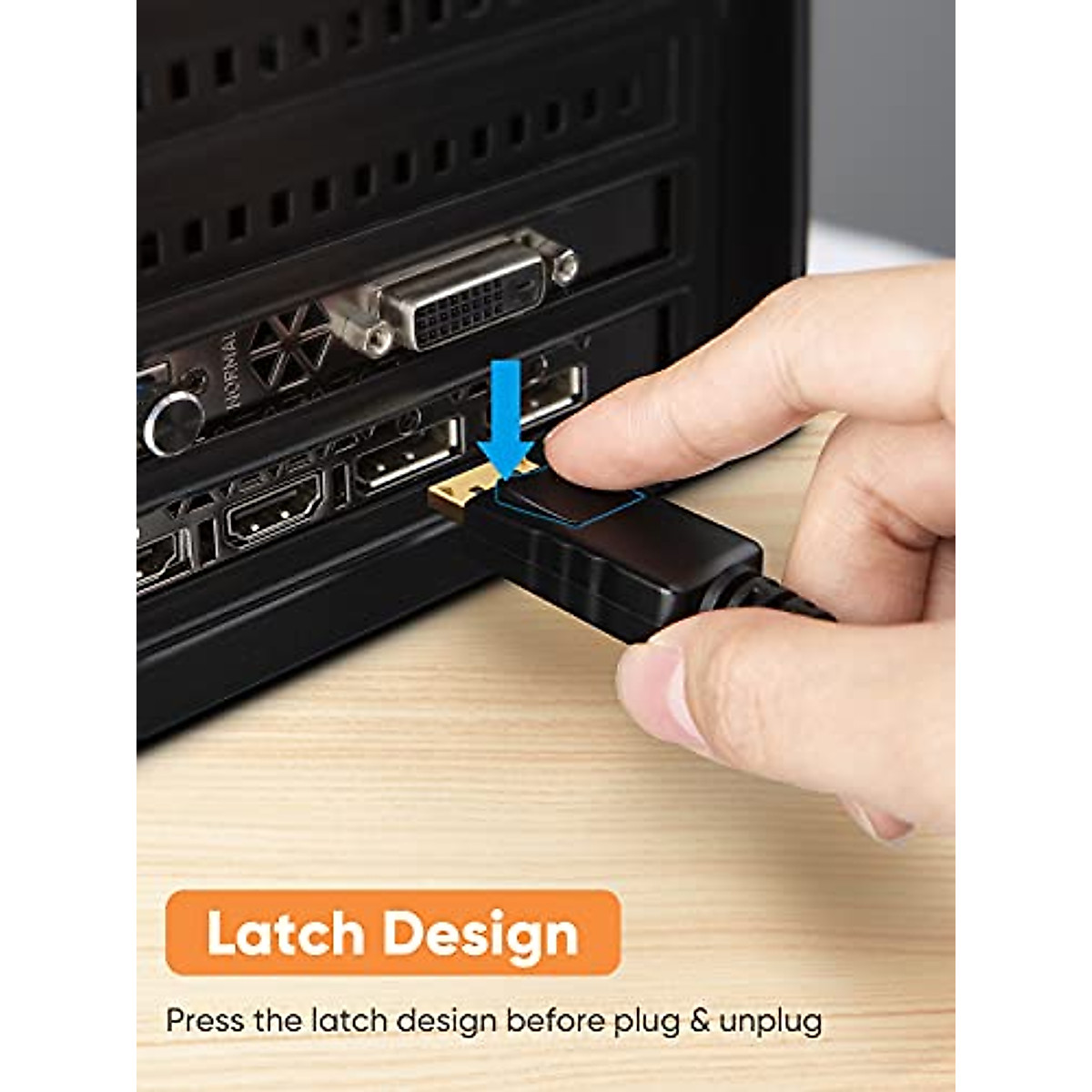 CableCreation Displayport to VGA Cable 6FT, Displayport to VGA Adapter Gold Plated 1080P@60Hz, Standard DP Male to VGA Male Cable, Compatible with Laptop, PC, TV, Projector, Black