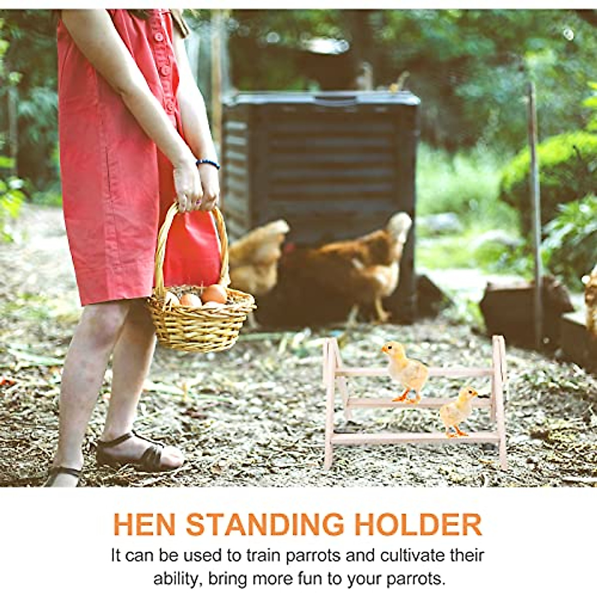 Chicken Chicken roosting Bars Perch Bird Parrot Wooden Stand Ladder Roosting Bars Paw Grinding Toy for Hens Poultry Run Rooster Cock Chicken Wood Stand Macaw Chicken coop Perch