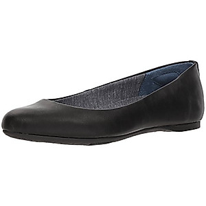 Dr. Scholl's Shoes Women's Giorgie Ballet Flat, Black Smooth, 7 W US