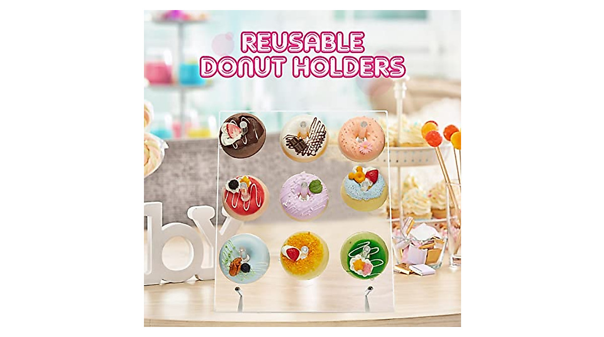 Elegant 4 Pack Acrylic Donut Stands for Parties & Events