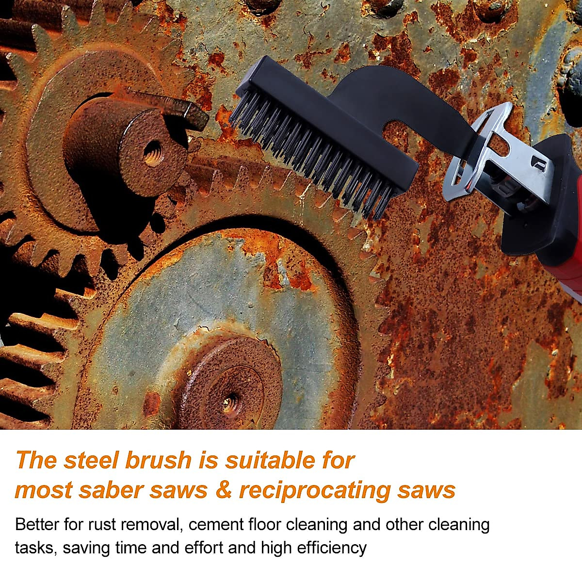 5PCS Reciprocating Saw Spatula Brush Set, Reciprocating Saw Saber Blade, Reciprocating Saw Attachment Includes Reciprocating Saw Shovel and Wire Brush, Electric Brush Shovel for Removing Rust, Dirt