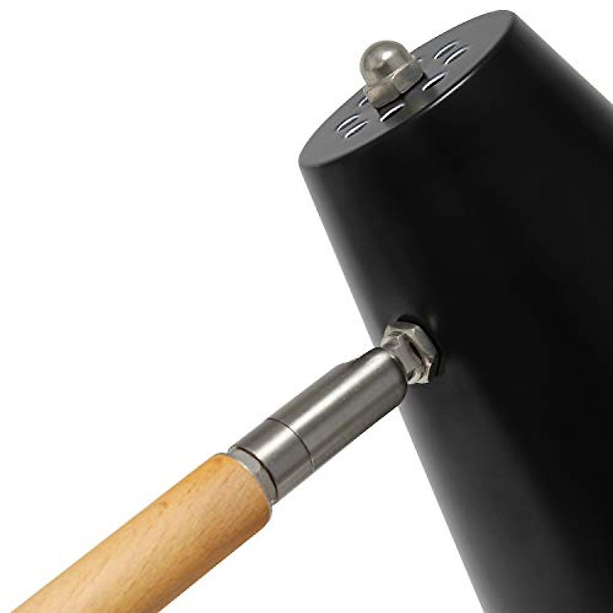 Simple Designs LD1059-BLK Matte and Wooden Pivot Desk Lamp, Black