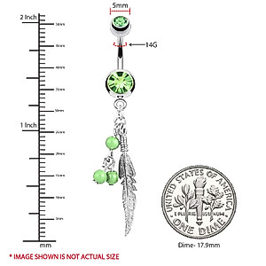 BodyJ4You 5PC Belly Button Rings Anchor Seashell Nautical Value Pack 14G Dangle Stainless Surgical Steel Barbell CZ Multicolor Crystal Girl Women Teen Gift Jewelry