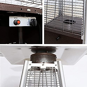 Outdoor Patio space heater 13KW Pyramid Patio Liquefied Gas Heater, Flameout And Overturn Protection Table Top Glass Tube Gas Heater, Perfect For Garden, Under Gazebo Space Heating ( Color : Brown )