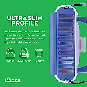 O2COOL Deluxe Necklace Fan | Battery Powered, Hands-Free Personal Cooling Fan w/Adjustable Lanyard, Table Top Stand + Wearable Clip (Dark Blue + Purple (2 Pack))