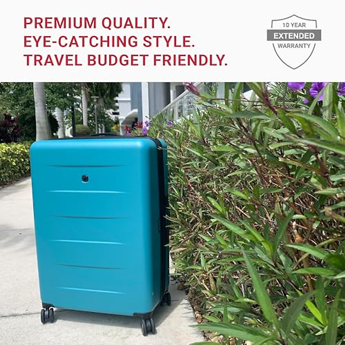 SwissGear 8020 Eclipse Hardside Expandable Luggage with Spinner Wheels, Ultimate Grey, Checked-Large 27-Inch