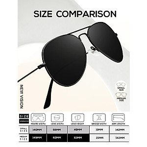 KALIYADI Classic Aviator Sunglasses for Men Women Driving Sun glasses Polarized Lens UV Blocking (3 Pack) 58mm