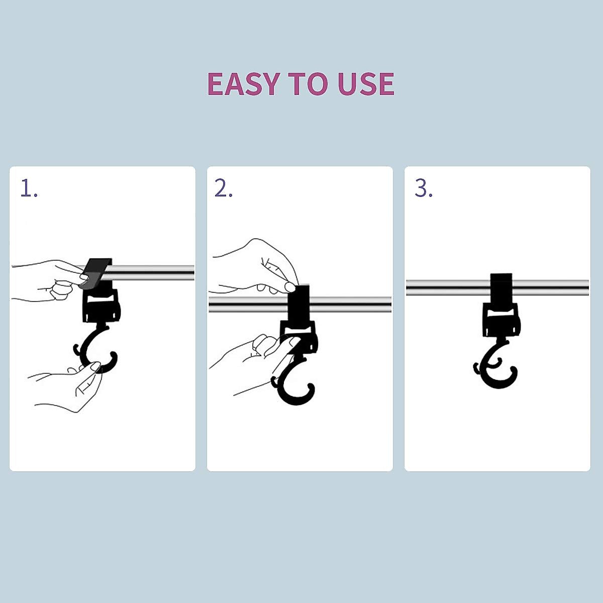 SUNVENO Baby Stroller Hooks for Mom Purse Shopping Grocery Bag and Accessory - (2 Pack)