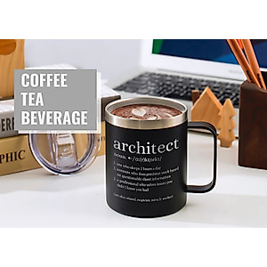 Onebttl Funny Architect Gifts, Architecture Gifts For Christmas, Birthday, 12Oz Stainless Steel Tumbler Travel Mug - Black Definition