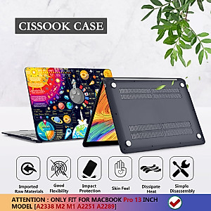 CISSOOK Compatible with MacBook Pro 13 inch Case 2023 2022 2021 2020 Release M2 Chip A2338 M1 A2251 A2289, Hard Shell Case+ Keyboard Cover for MacBook Pro 13 Inch with Touch Bar, Universe Space