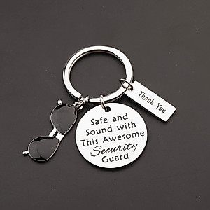 Lywjyb Birdgot Security Guard Gift Security Guard Thank You Jewelry Sunglasses Charm Gift Safe And Sound Keychain (Security Guard ky)