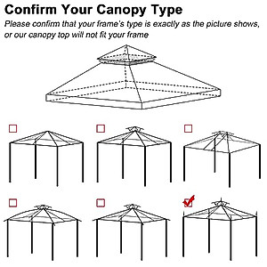 Yescom 10'x10' Water Resistant Canopy Top Replacement for Arrow Gazebo Dual Tier Beige Outdoor Garden Yard Patio Cover