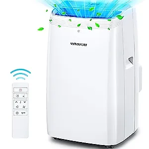 VAGKRI Portable Air Conditioners 12000 BTU ASHRAE (8150 BTU DOE/SACC), 3-in-1 AC Unit with Fan & Dehumidifier Cool up to 500 sq. ft, Portable AC with Smart/Sleep Mode, 3 Fan Speeds, Auto Swing, 24H Timer, Remote Control