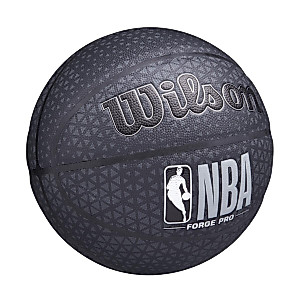 WILSON NBA Forge Series Indoor/Outdoor Basketball - Forge Pro, Black, Size 7 - 29.5"